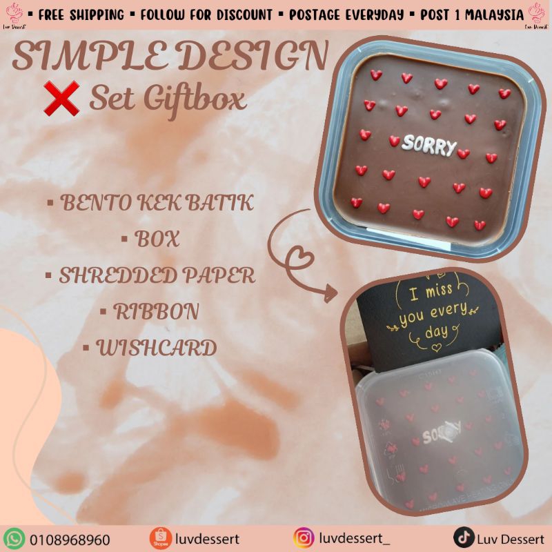 🔥FREE SHIPPING🔥KEK BATIK COMEL (SIMPLE DESIGN + ️ SET GIFTBOX) | Shopee ...