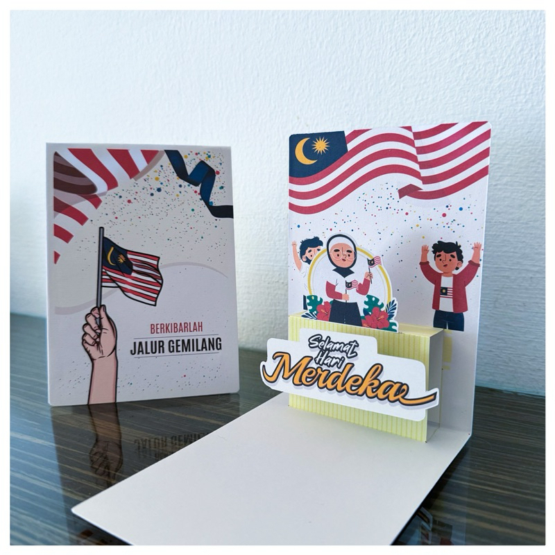 Jalur Gemilang Kad Ucapan Merdeka Pop Up Card/ Greeting Card | Shopee ...
