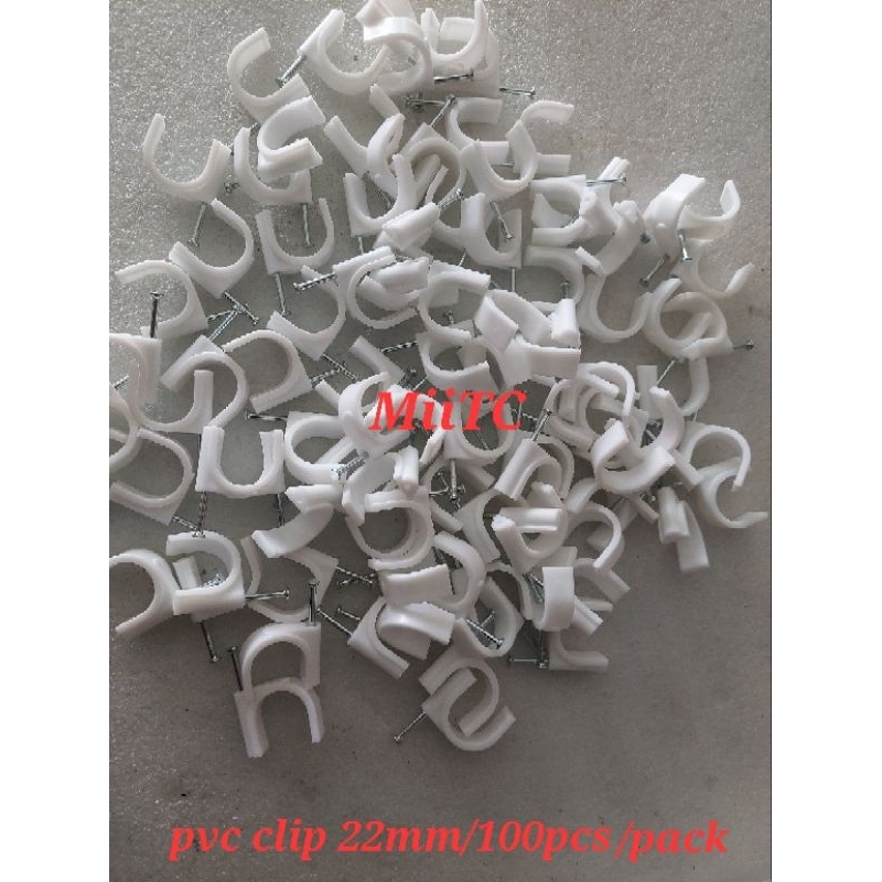 Pvc Clip 22mm with nail x100 pcs/ pack | Shopee Malaysia