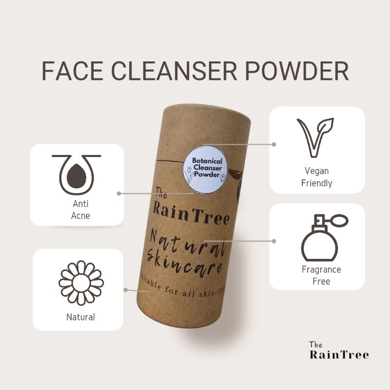 The RainTree Botanical Face Cleansing powder for acne sensitive skin to ...
