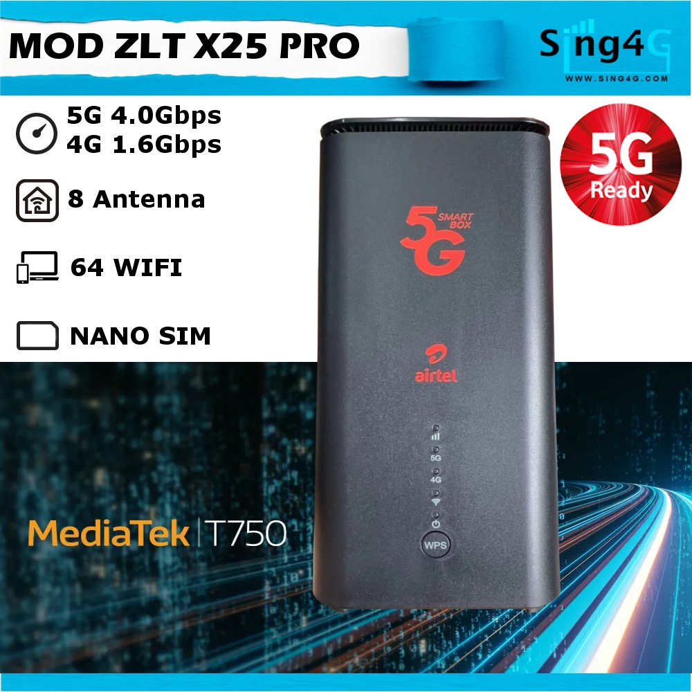 (Modified) ZLT X25 PRO Airtel 5G Router (4Gbps 64WIFI 2LAN)5G HIGH ...