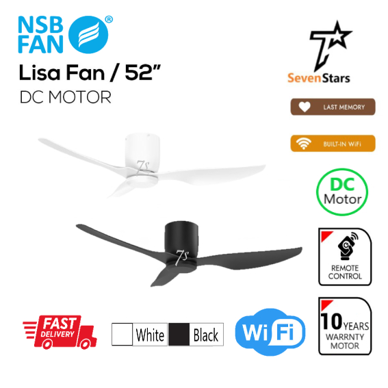 [SIRIM] NSB LISA 52" TURBO DC MOTOR CEILING FAN WITH BUILT-IN WIFI ...