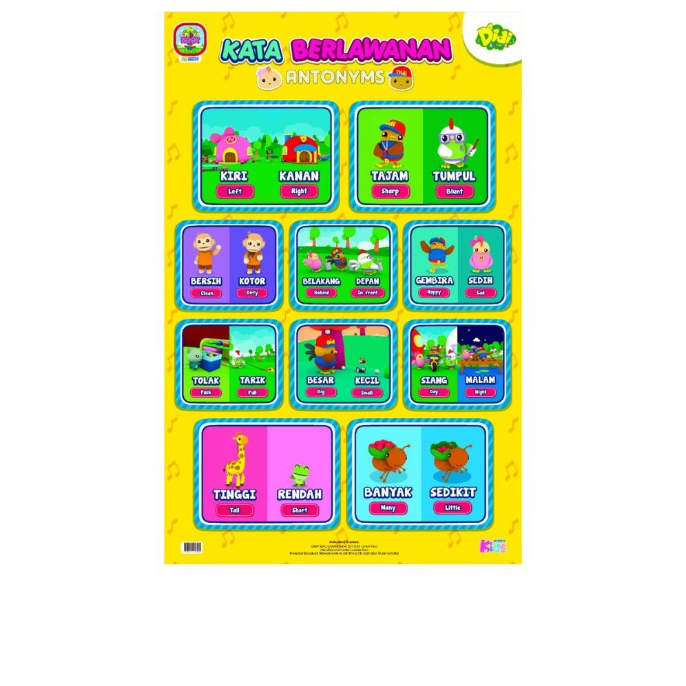 Poster Kata Berlawanan (Antonyms) Didi & Friends | Shopee Malaysia