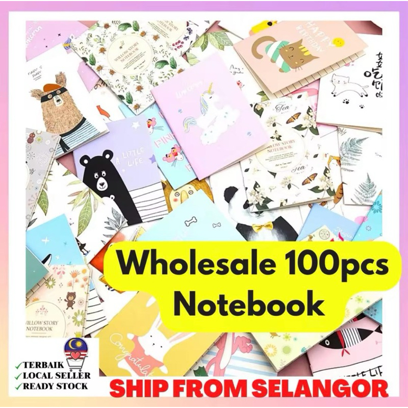 (100pcs)Wholesale Cute Mini Notebook Memo Writing Book Buku Kecil ...