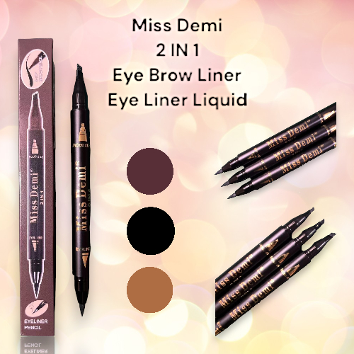 Miss Demi 2 IN 1 Makeup Eye Brow Liner + Eye Liner Liquid | Shopee Malaysia
