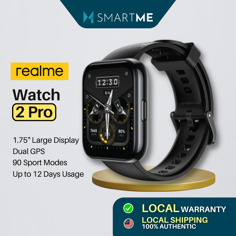 realme Watch 2 Pro Dual Satellite GPS Smartwatch SpO2 Sensor IP68 Heart ...