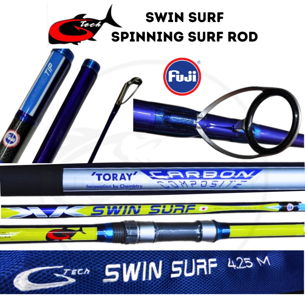 Gtech Swin Surf Spinning Surf Cast Fishing Rod Including PVC Price ...