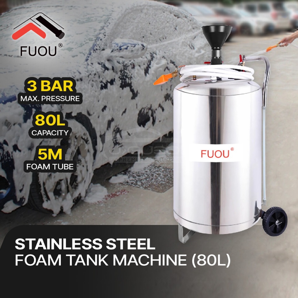 FUOU Stainless Steel Snow Foam Tank Machine [80L] Professional Car Wash ...