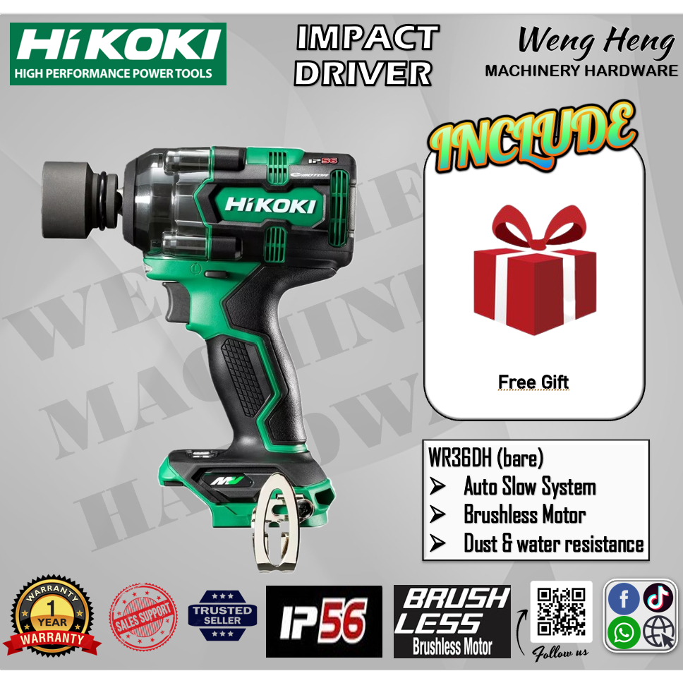 HIKOKI 36V Brushless | 12.7mm (1/2") Impact Wrench with 380Nm ...