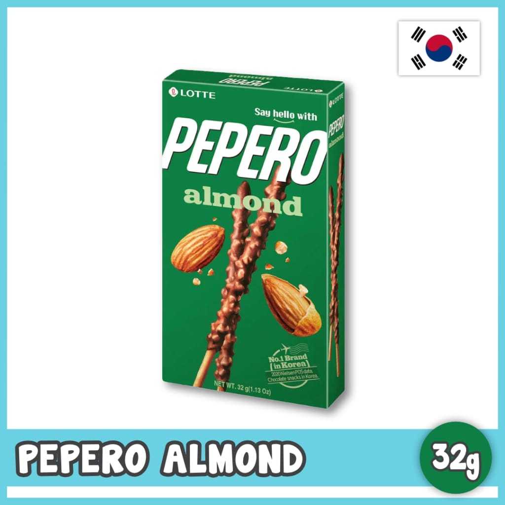 Lotte Pepero Almond Chocolate Stick 32g Small Pack | Shopee Malaysia