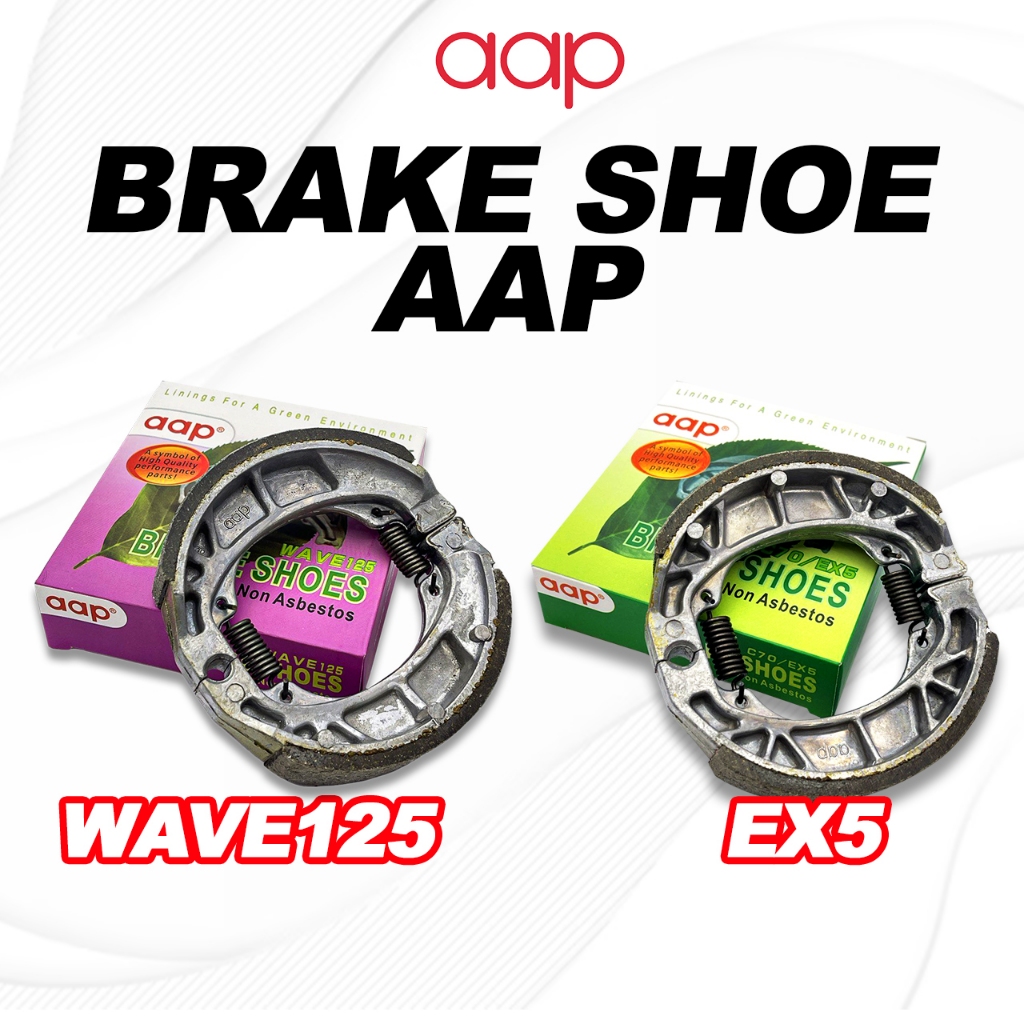 BRAKE SHOE AAP WITH SPRING HONDA EX5 / EX5 DREAM / C70 / EX90 / WAVE100 / WAVE 125 BRAKE SHOE ...