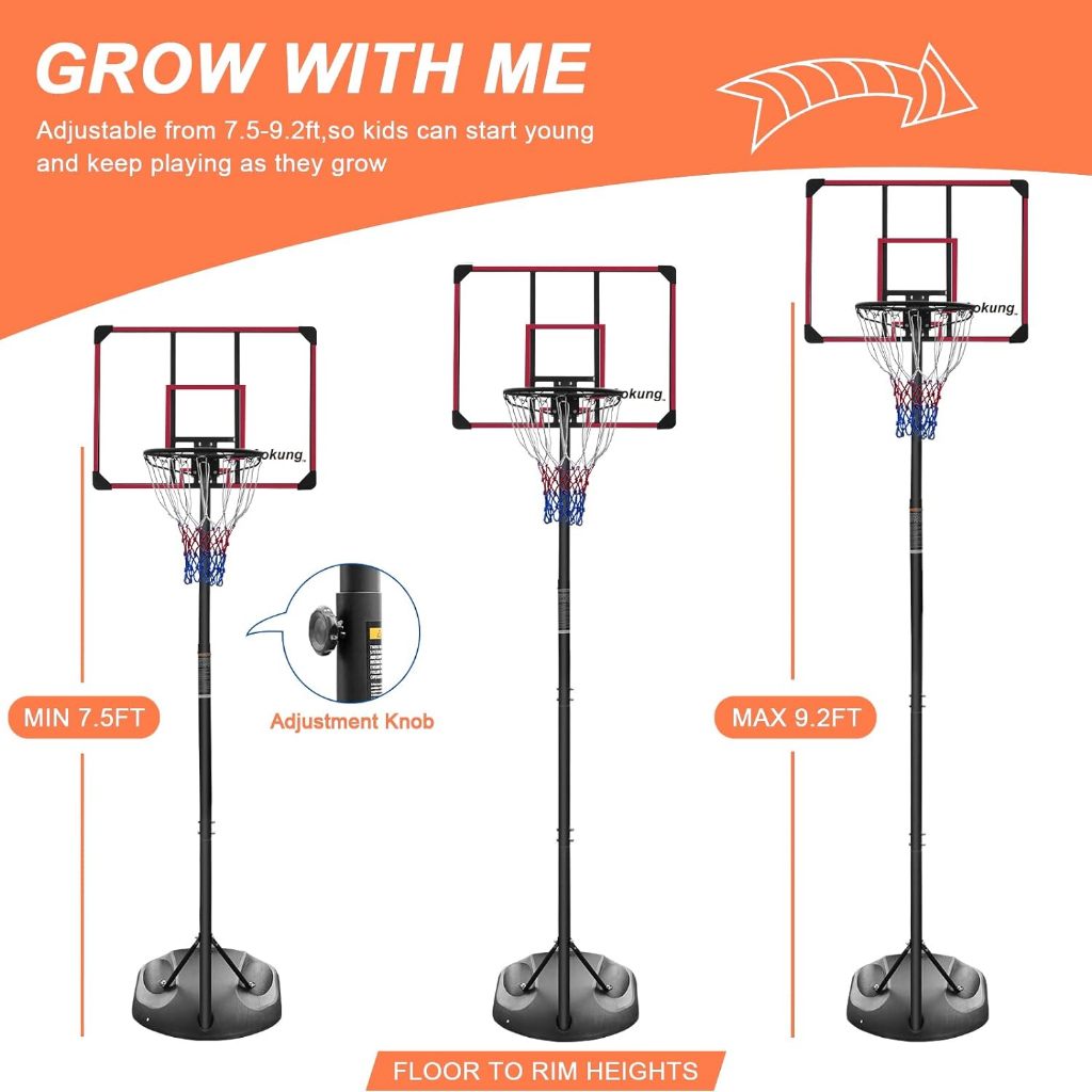 250cm !! Portable and Removable Youth Basketball Stand Indoor and ...