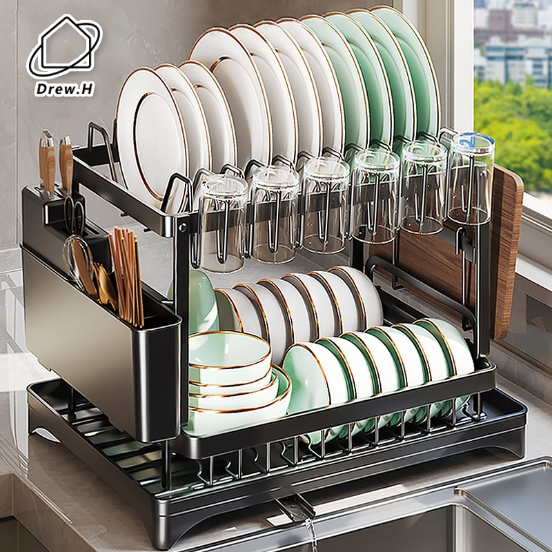 【Ready stock】Rak Pinggan Stainless Steel Dish Rack Rak Dapur Kitchen ...