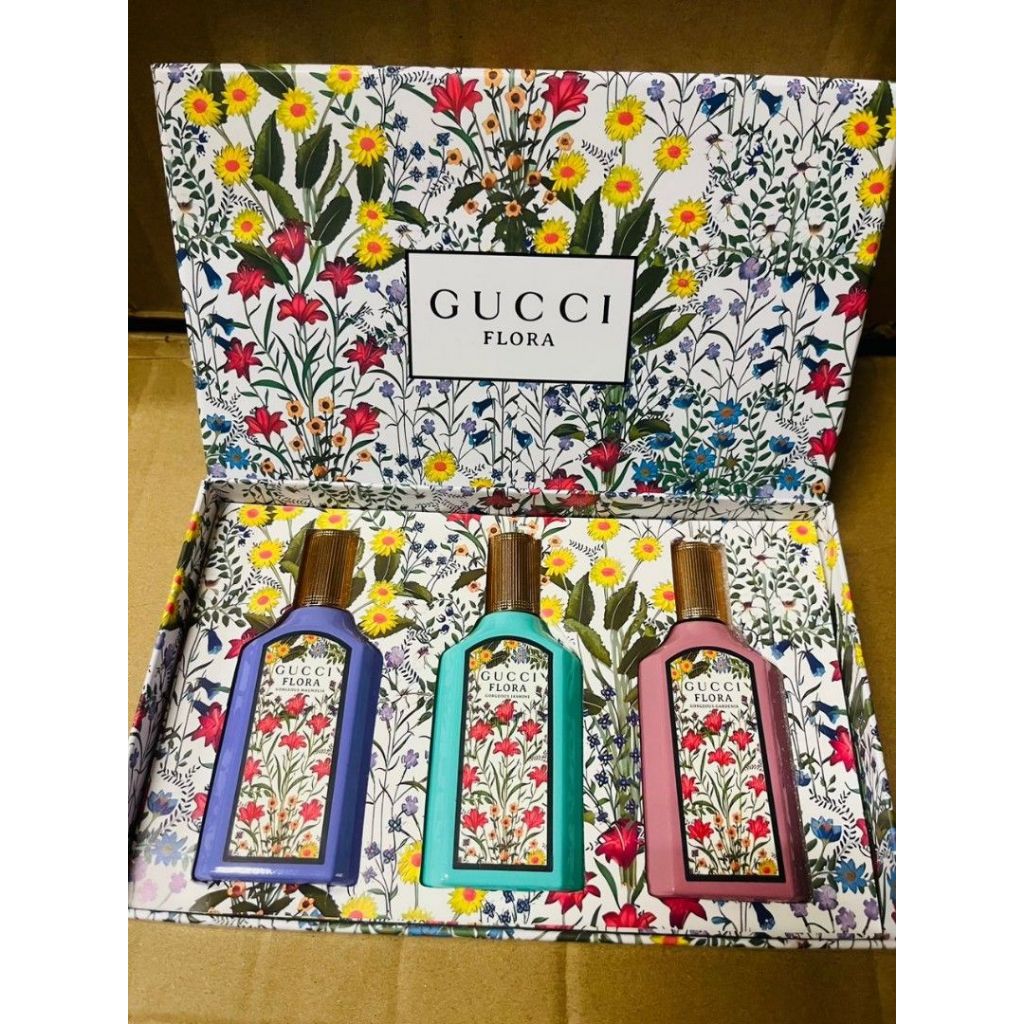 💯 ORI REJECTED Gucci Flora Gorgeous Gardenia Miniature Gift Set EDT 3 ...
