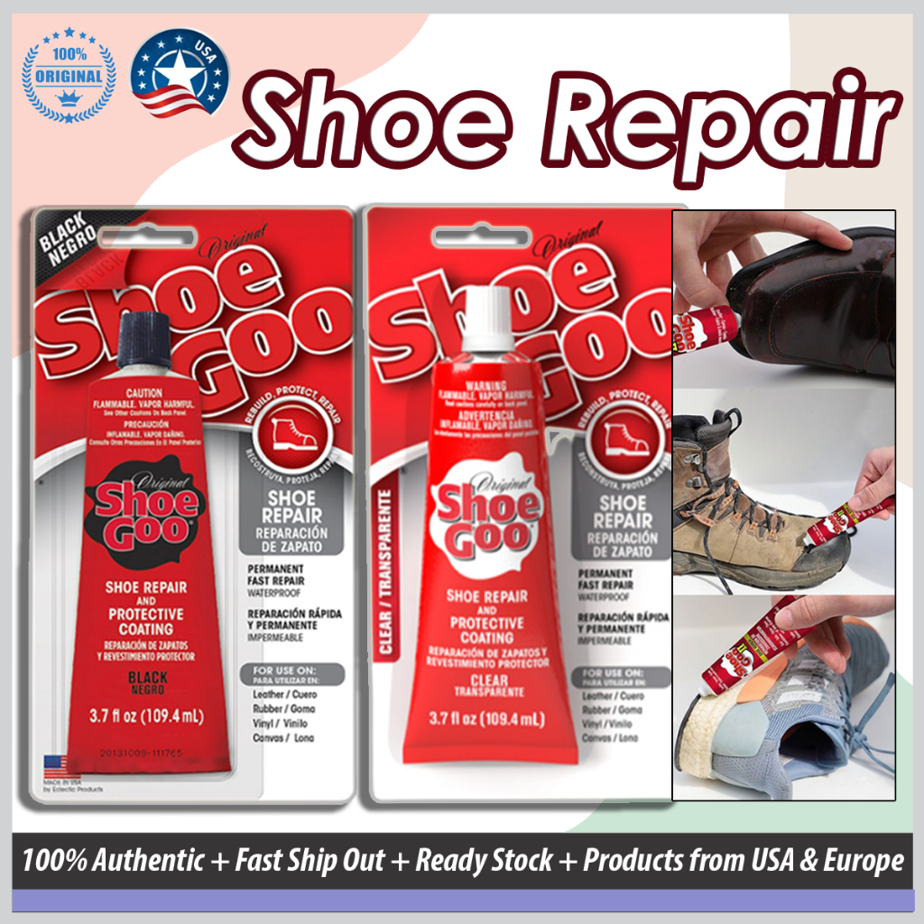 Shoe GOO Shoes Repair Adhesive Black l Clear = Transparent 109.4ml USA ...