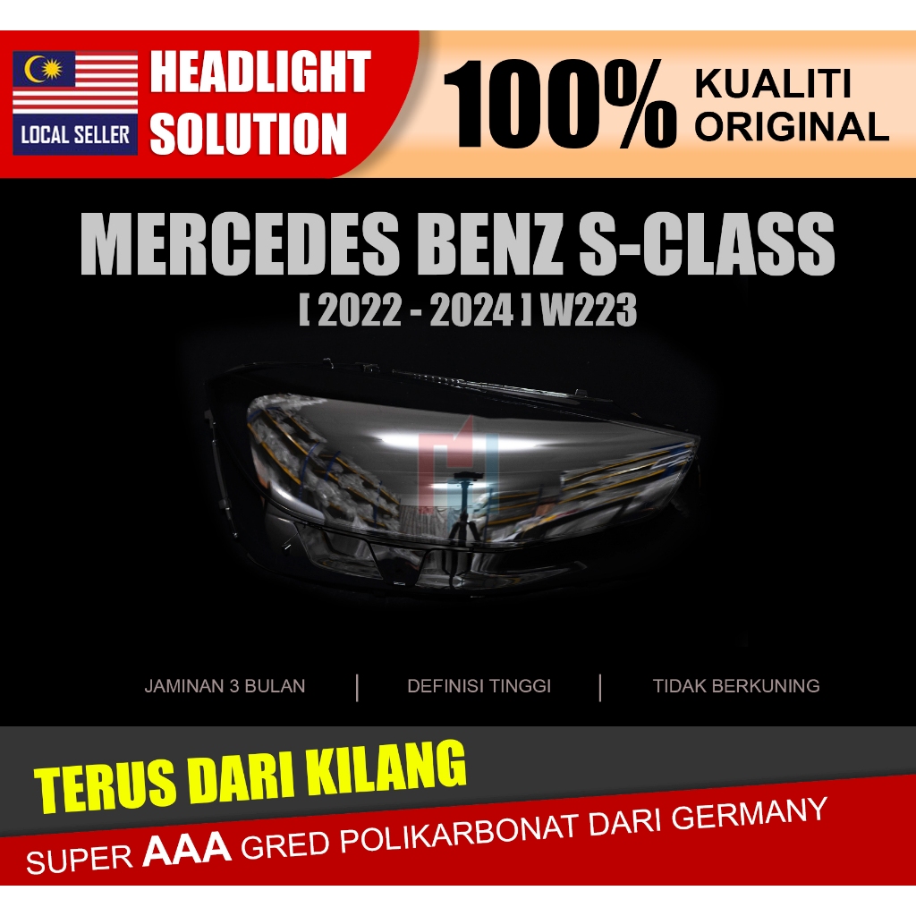 MERCEDES BENZ S-CLASS W223 22 23 24 HEADLIGHT COVER/HEADLAMP COVER ...