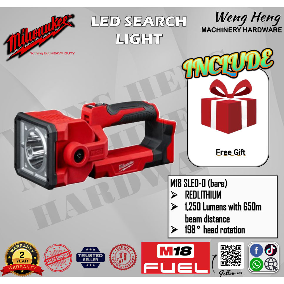 MILWAUKEE M18™ LED SEARCH LIGHT - MODEL M18 SLED-0 / M18 SLED-501B ...