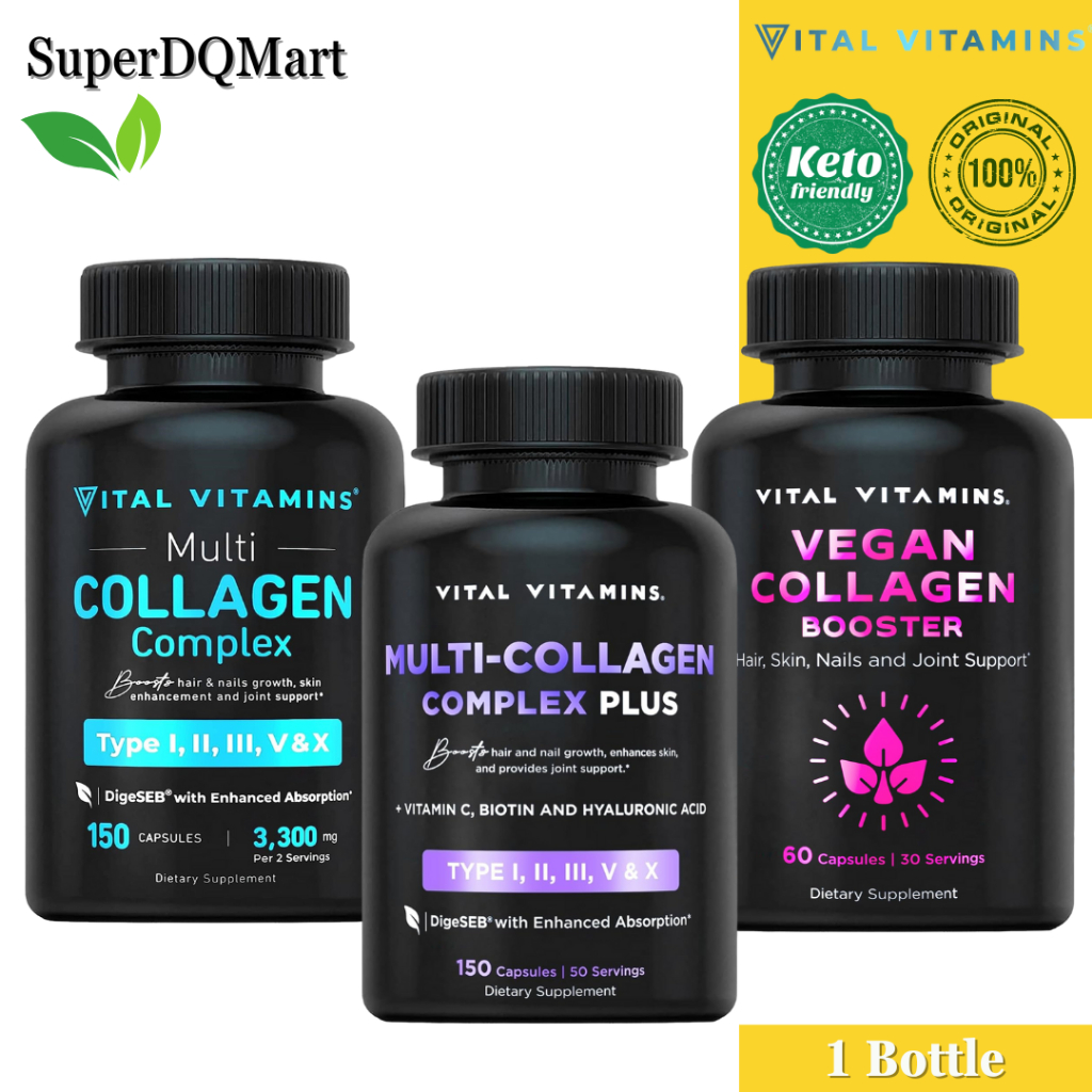 VITAL Vitamins Multi Collagen Complex/Multi Collagen Complex Plus/Vegan ...