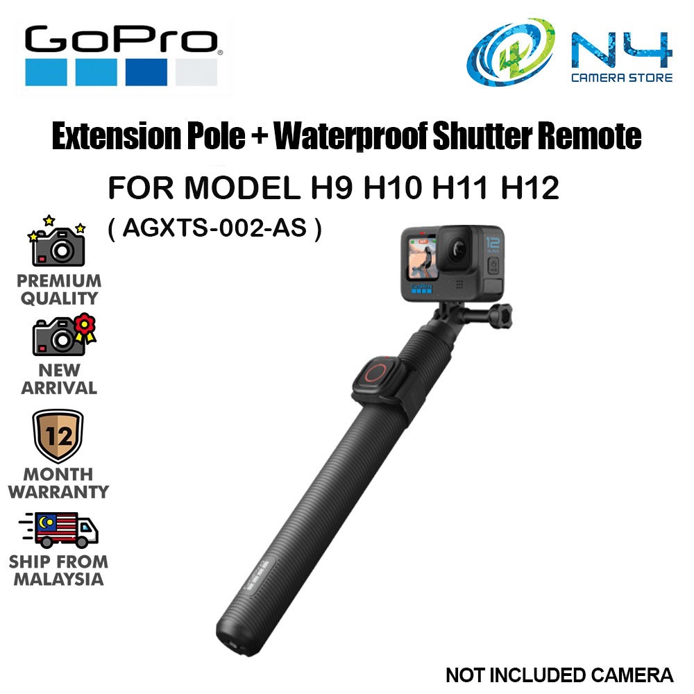 GoPro Extension Pole + Waterproof Shutter Remote ( AGXTS-002-AS ...