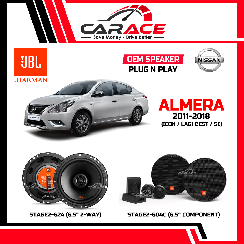 JBL Speaker Plug and Play Speaker PNP Front Rear Door 6 inch Speaker NISSAN Almera 2011-2018 OEM ...