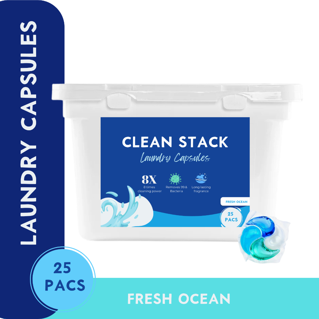 Clean Stack Laundry Capsule Laundry Pods Laundry Detergent Fresh Ocean ...