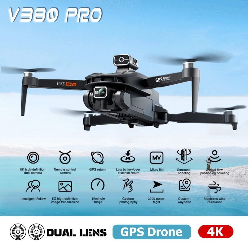 V380 PRO Drone A16 PRO Quadcopter Foldable Portable WiFi GPS Drones With 4K HD Camera Altitude ...