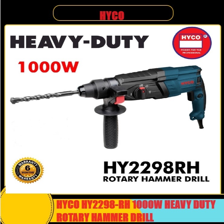 HYCO HY2298-RH 3 IN 1 EXTRA HEAVY DUTY ROTARY HAMMER DRILL (1000W ...