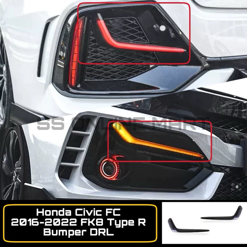 Honda Civic FC 2016-2022 FK8 Type R Bumper DRL Running Light Bumper Day ...
