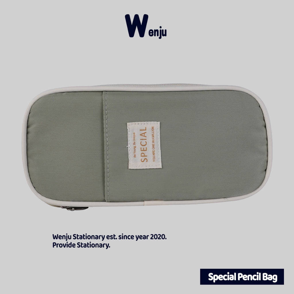 WENJU | SPECIAL Pencil Bag Canvas Japanese Minimalist Style (Matcha ...