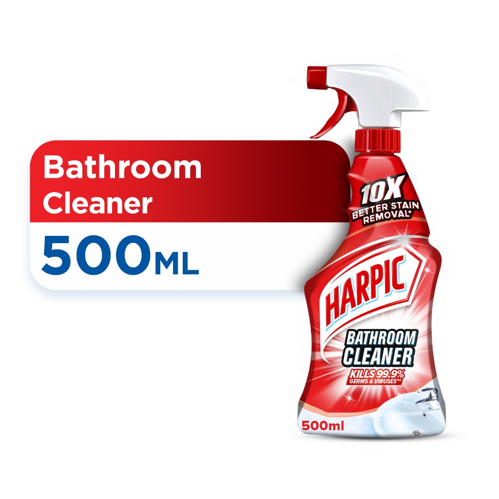 Harpic Trigger Bathroom Cleaner Spray 500ml [10X better stain removal ...