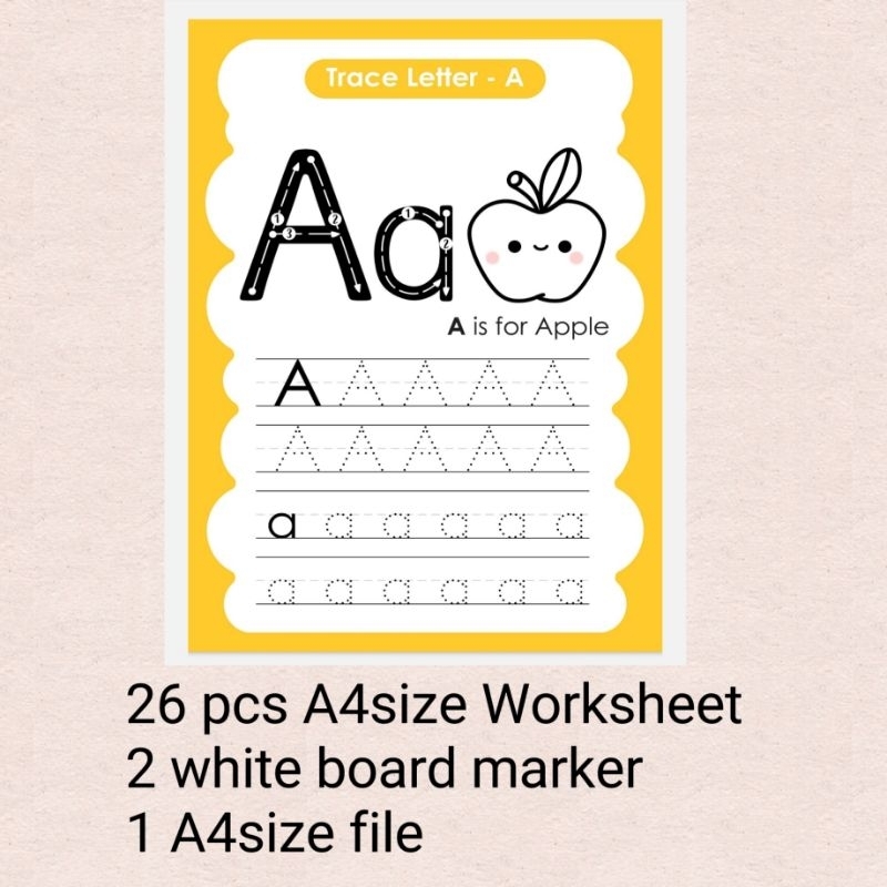 Alphabet Tracing Worksheet Laminated Reusable Tracing Activity Cards ...