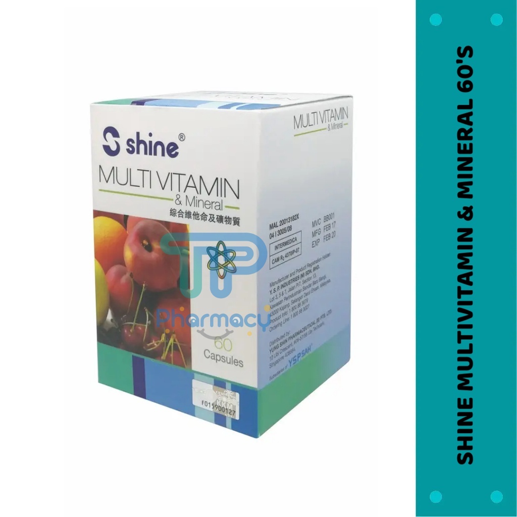 SHINE MULTIVITAMIN & MINERALS 60'S (Improve energy level and mood ...