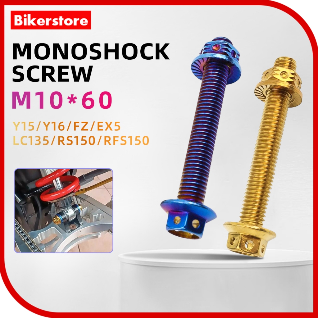 Screw Monoshock M10x60MM Screw Skru Monoshock Titanium Gold Shock ...