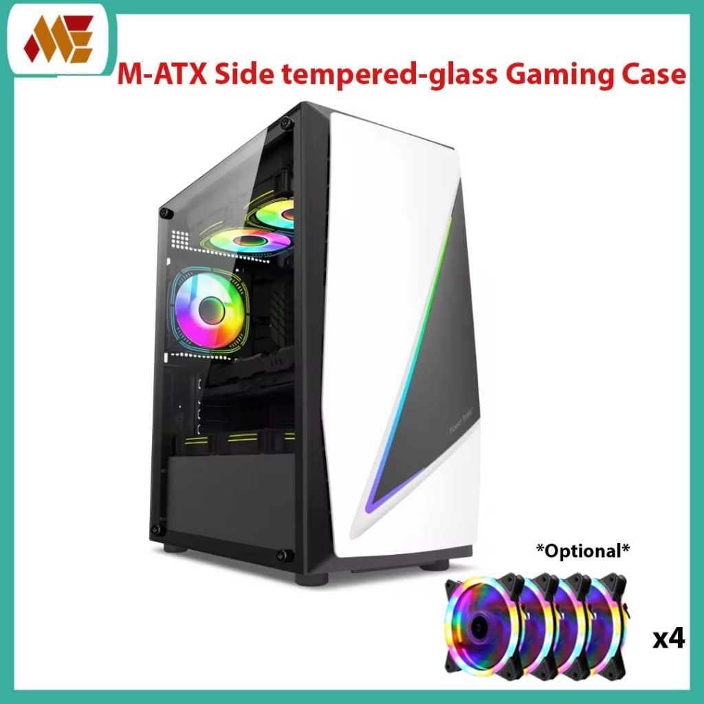 HAOYUE M-ATX Side Tempered-Glass Game PC Case / Casing Gaming with ...