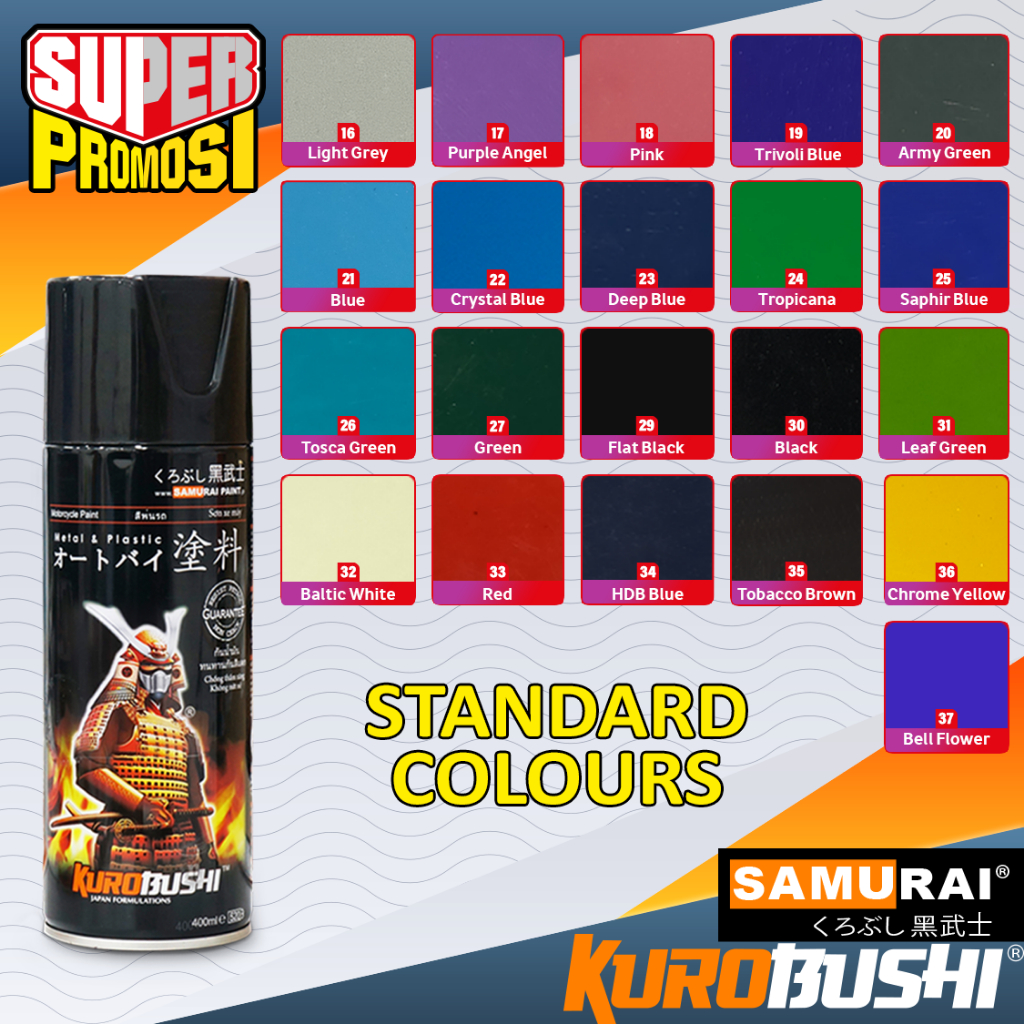 Samurai Standard Colors ! [ 36 Colors ] Aerosol Spray Paint Cat 400mℓ ...
