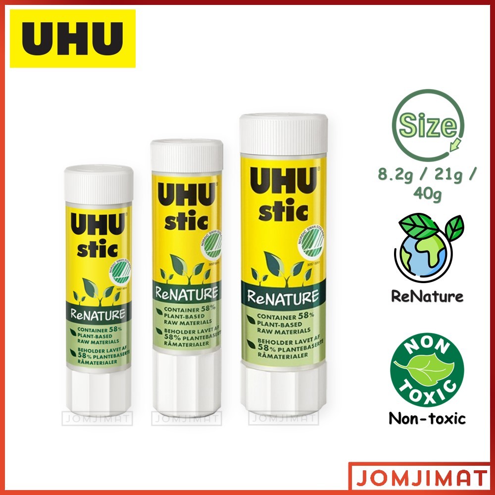 UHU Stic Glue Stick ReNATURE (100% Original) 8.2g / 21g / 40g / Gam ...
