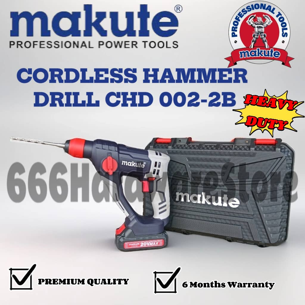 Makute CHD002 (2-Mode) 20V Lithium SDS+ Cordless Rotary Hammer | Shopee ...