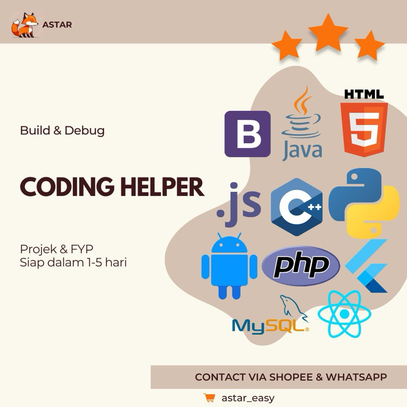 Coding Helper - Build Projek FYP (Machine Learning, AI, Website, App Development) | Shopee Malaysia