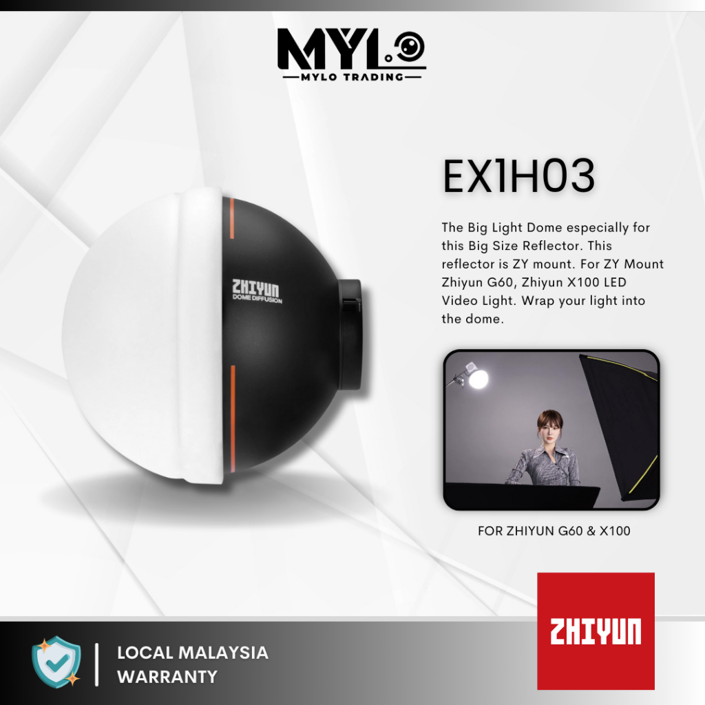 Zhiyun Dome Diffusion Light Diffuser Modifier with ZY Mount Reflector ...