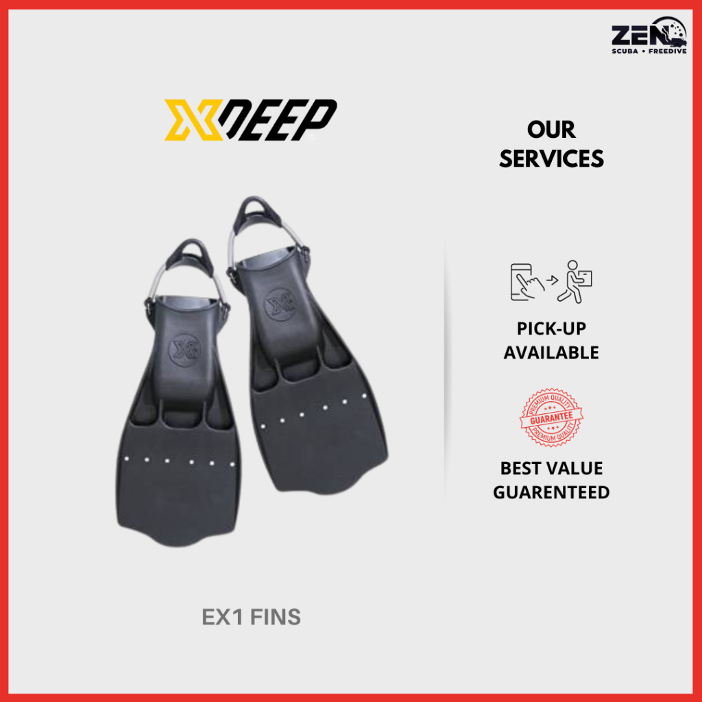 ZEN SCUBA XDEEP EX1 SCUBA DIVING Jet Fins-Tec Fins With Spring Strap ...