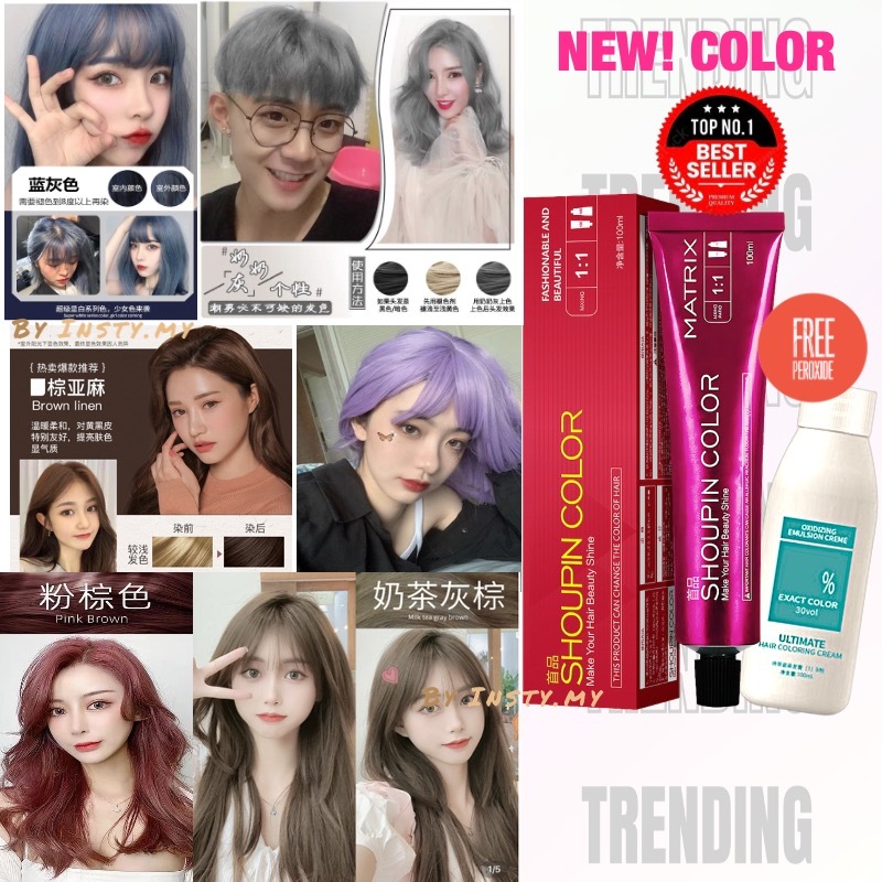 (🍁TRENDING🍁) FULLSET-50warna Shoupin Hair Color 100ml+FREE %Peroxide ...