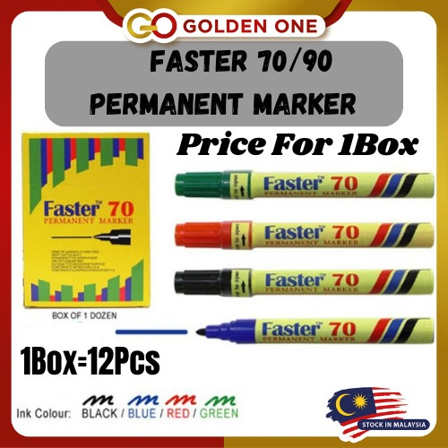 【1BOX=12PCS ! ! !】 FASTER 70/90 PERMANENT MARKER/ FASTER 90 PERMANENT ...