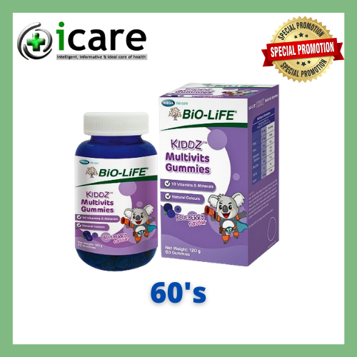 BIO-LIFE KIDDZ MULTIVITS GUMMIES 60'S ( BLUEBERRY FLAVOUR ) EXP DATE ...