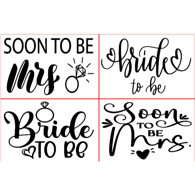 STICKER BRIDE TO BE SOON TO BE MRS WIFE WEDDING WISH CELEBRATION ...