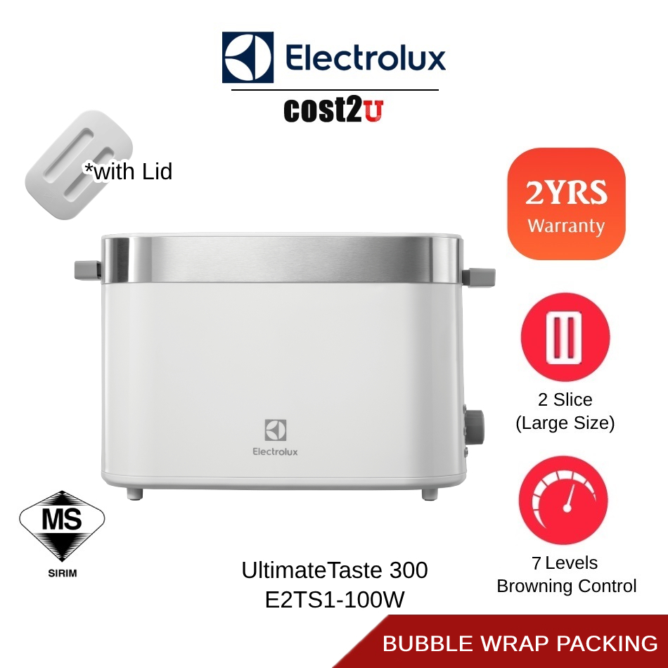 Electrolux UltimateTaste 300 2 Slice Toaster with Warming Rack & Lid ...