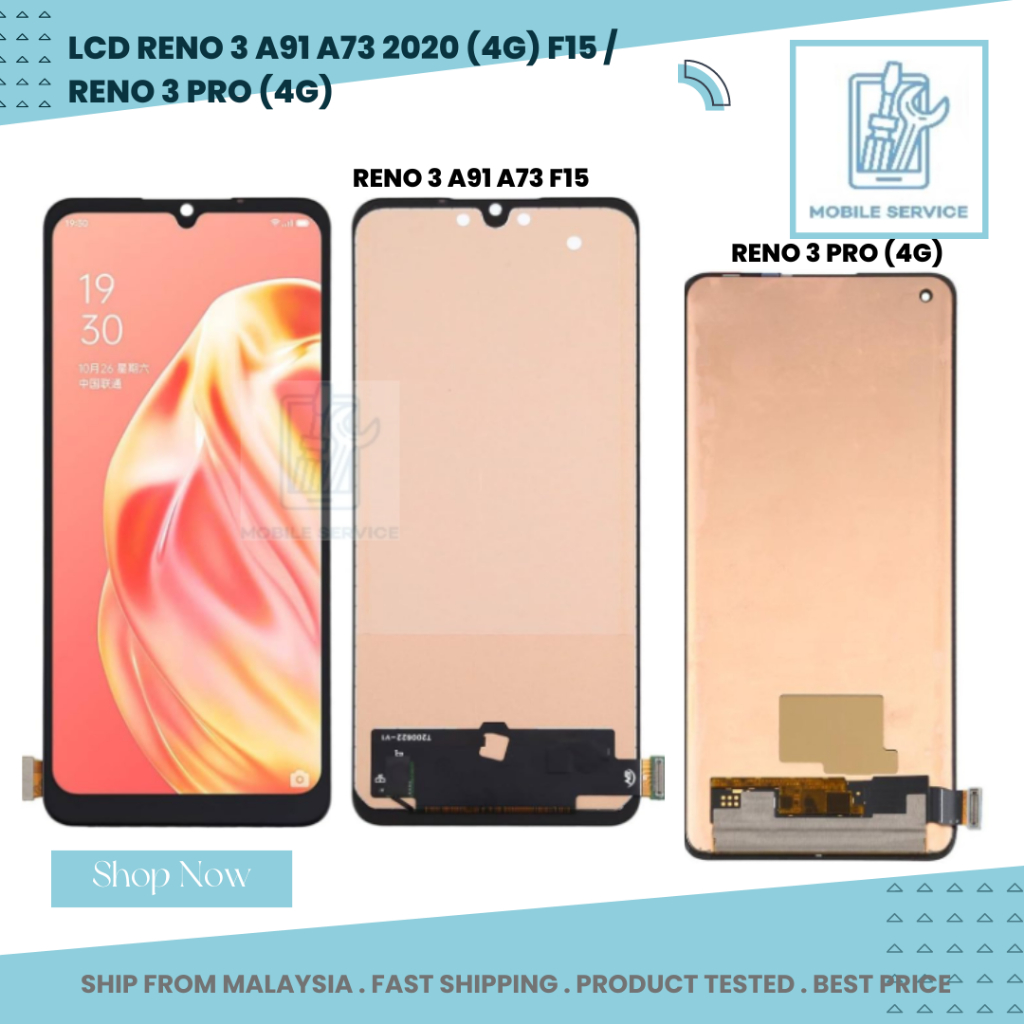 LCD OP RENO 3 A91 A73 2020 (4G) F15 / RENO 3 PRO (4G) Display + Touch ...