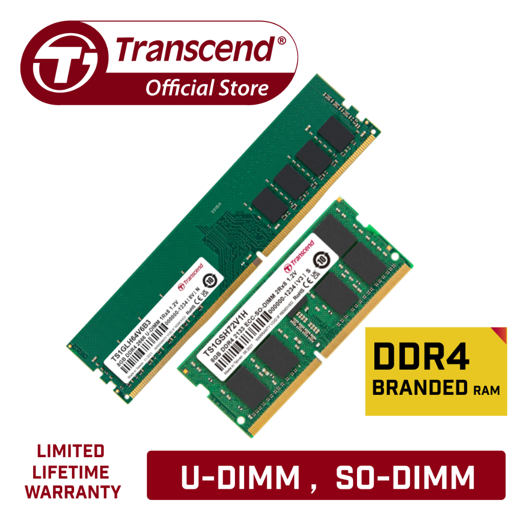 Transcend RAM DDR4 2133Mhz 2400Mhz 2666Mhz 3200Mhz | Shopee Malaysia