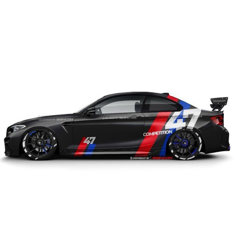 K738# Numbering Racing Body Stripes Vinyl Decal Stickers | Shopee Malaysia