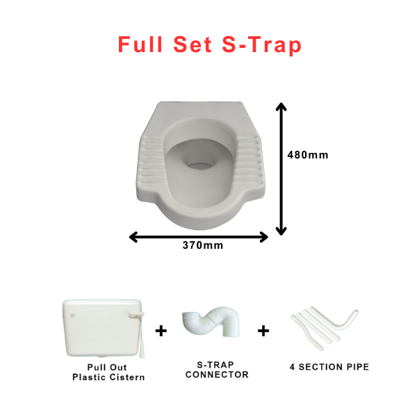 Asher 380mm 480mm Squatting Pan Water Closet Toilet Bowl Mangkuk Tandas Cangkung For Bathroom ...