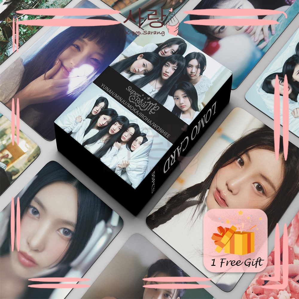 55pcs ILLIT《SUPER REAL ME - MAGNETIC》Black Group Cards Set Collection ...